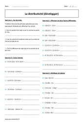 évaluation distributivité 4ème PDF Cours,Exercices ,Examens