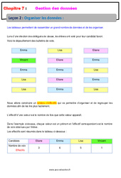 Organisation et gestion des données : 6eme Primaire - Exercice ...