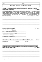 accord de l'adjectif exercices PDF Cours,Exercices ,Examens