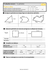 controle aire et perimetre 5eme PDF Cours,Exercices ,Examens