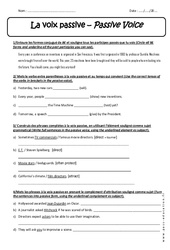 Voix passive présent passé - Anglais : 3eme Secondaire - Exercices ...
