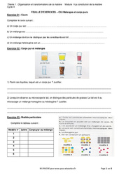 Mélanges et corps purs : 1ere Secondaire - Exercices cours évaluation ...