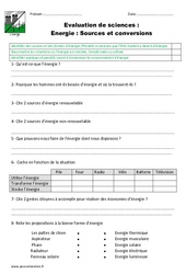 Examen Matière, mouvement, énergie, information : 4eme Primaire - Bilan ...