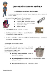 Matériaux et objets techniques : 4eme Primaire - Exercice évaluation ...