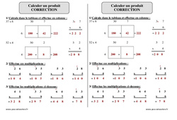 Multiplication : 3eme Primaire - Exercice évaluation révision leçon ...