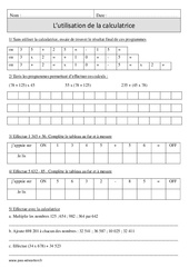 Calculatrice : 4eme Primaire - Exercice évaluation révision leçon ...