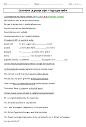 Examen Verbe, groupe verbal : 5eme Primaire - Bilan et controle corrigé ...