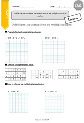 Multiplication : 5eme Primaire - Exercice évaluation révision leçon ...