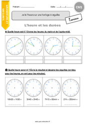 Lire l'heure, horloge : 4eme Primaire - Exercice évaluation révision ...