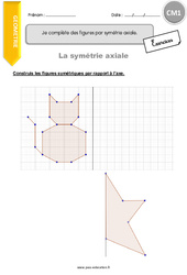 Symétrie axiale : 4eme Primaire - Exercice évaluation révision leçon ...