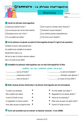La phrase interrogative - Ce1 - Exercices avec les corrections - Cycle ...
