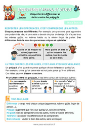 Respecter les différences et lutter contre les préjugés – Ce1 – Leçon ...