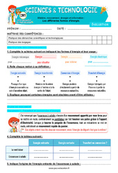 Les différentes formes d’énergie – Cm1 – Evaluation – Edith Eprouvette ...